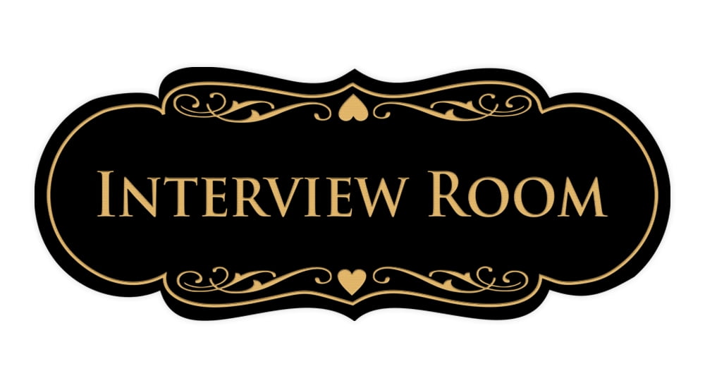 Signs ByLITA Designer Interview Room Sign (Black Gold) - Large ...