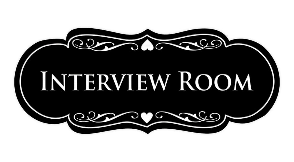 Signs ByLITA Designer Interview Room Sign (Black) - Large - Walmart.com