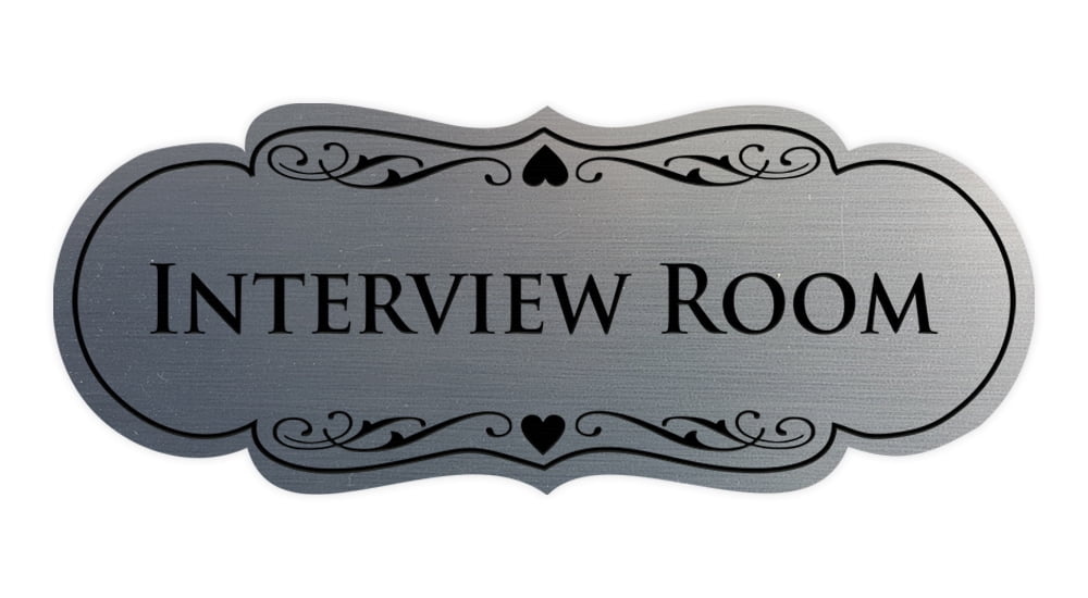 Signs ByLITA Designer Interview Room Sign (Brushed Silver) - Large ...