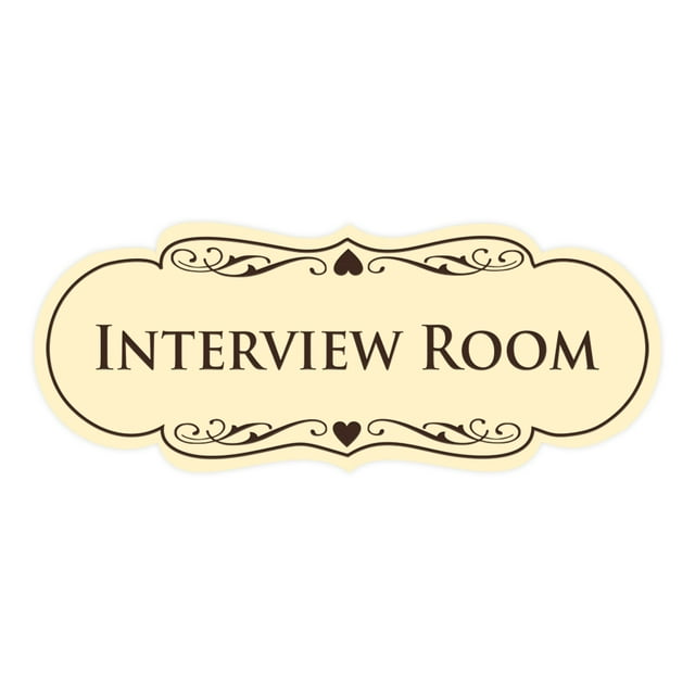 Signs ByLITA Designer Interview Room Sign (Ivory/Dark Brown) - Large ...