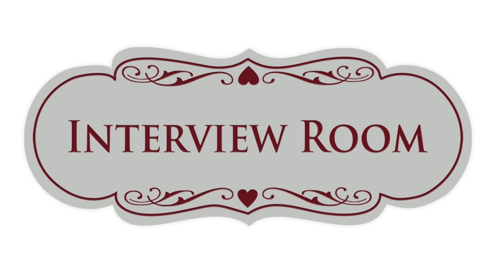 Signs ByLITA Designer Interview Room Sign (Light Grey / Burgundy ...