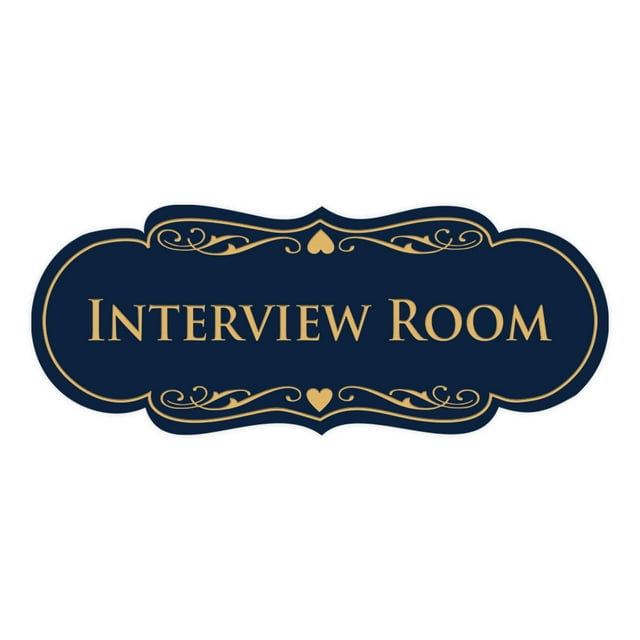 Signs ByLITA Designer Interview Room Sign (Navy Blue/Gold) - Small ...