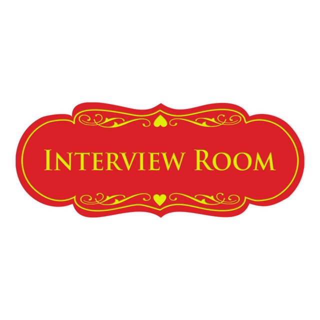 Signs ByLITA Designer Interview Room Sign (Red/Yellow) - Small ...
