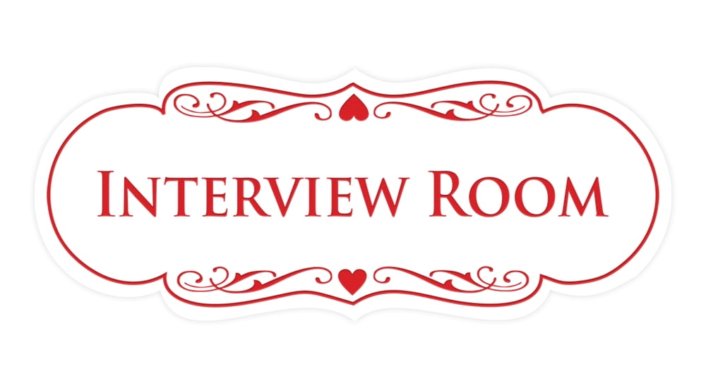 Signs ByLITA Designer Interview Room Sign (White/Red) - Medium ...