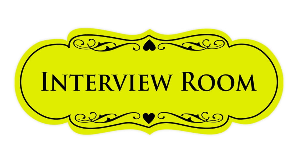 Signs ByLITA Designer Interview Room Sign (Yellow / Black) - Large ...