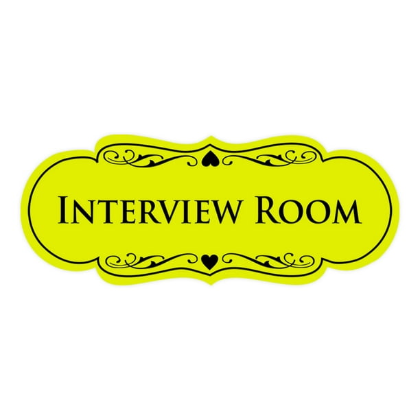 Signs ByLITA Designer Interview Room Sign (Yellow / Black) - Large ...