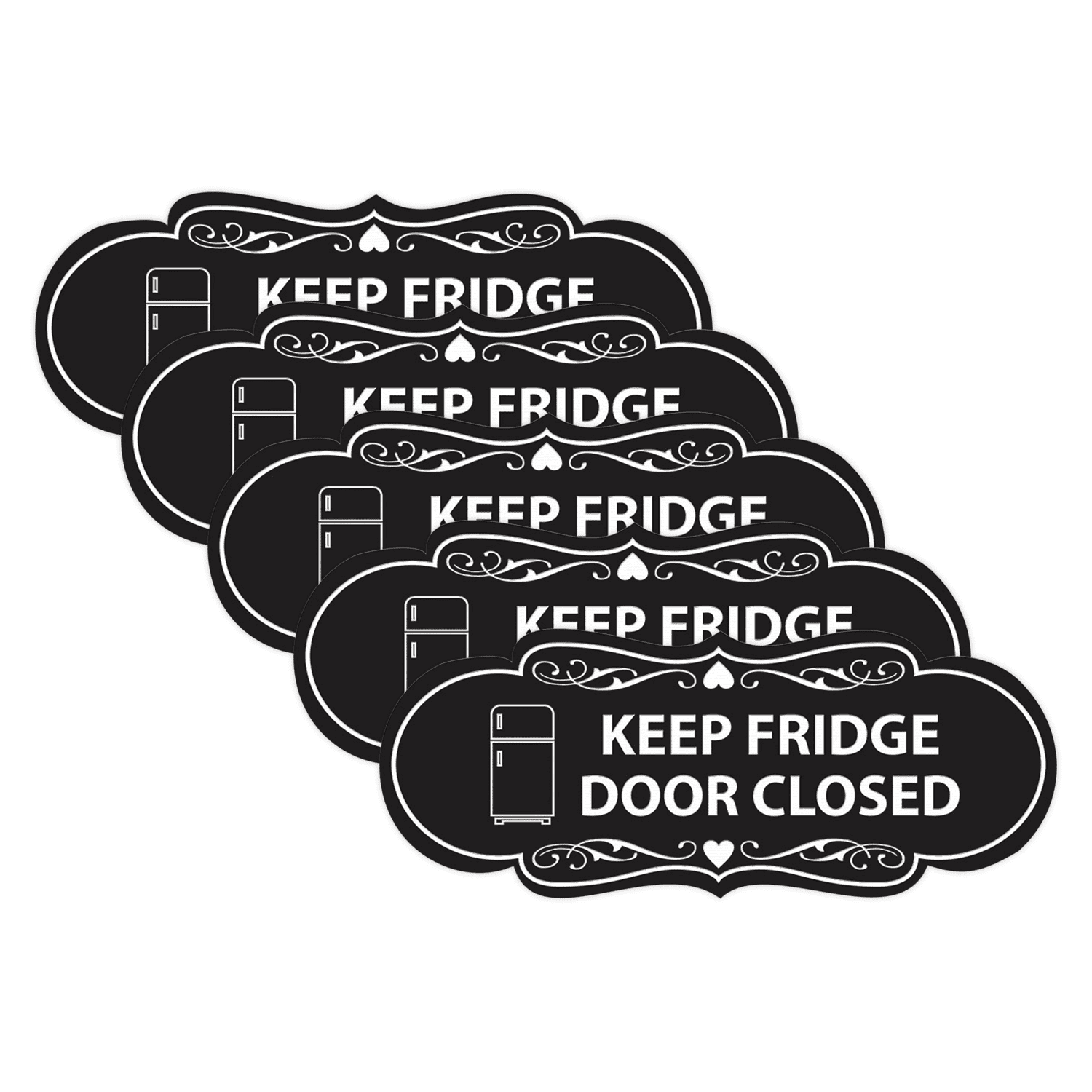 Signs ByLITA Designer Keep Fridge Door Closed Sign (Black) - Large (5 ...