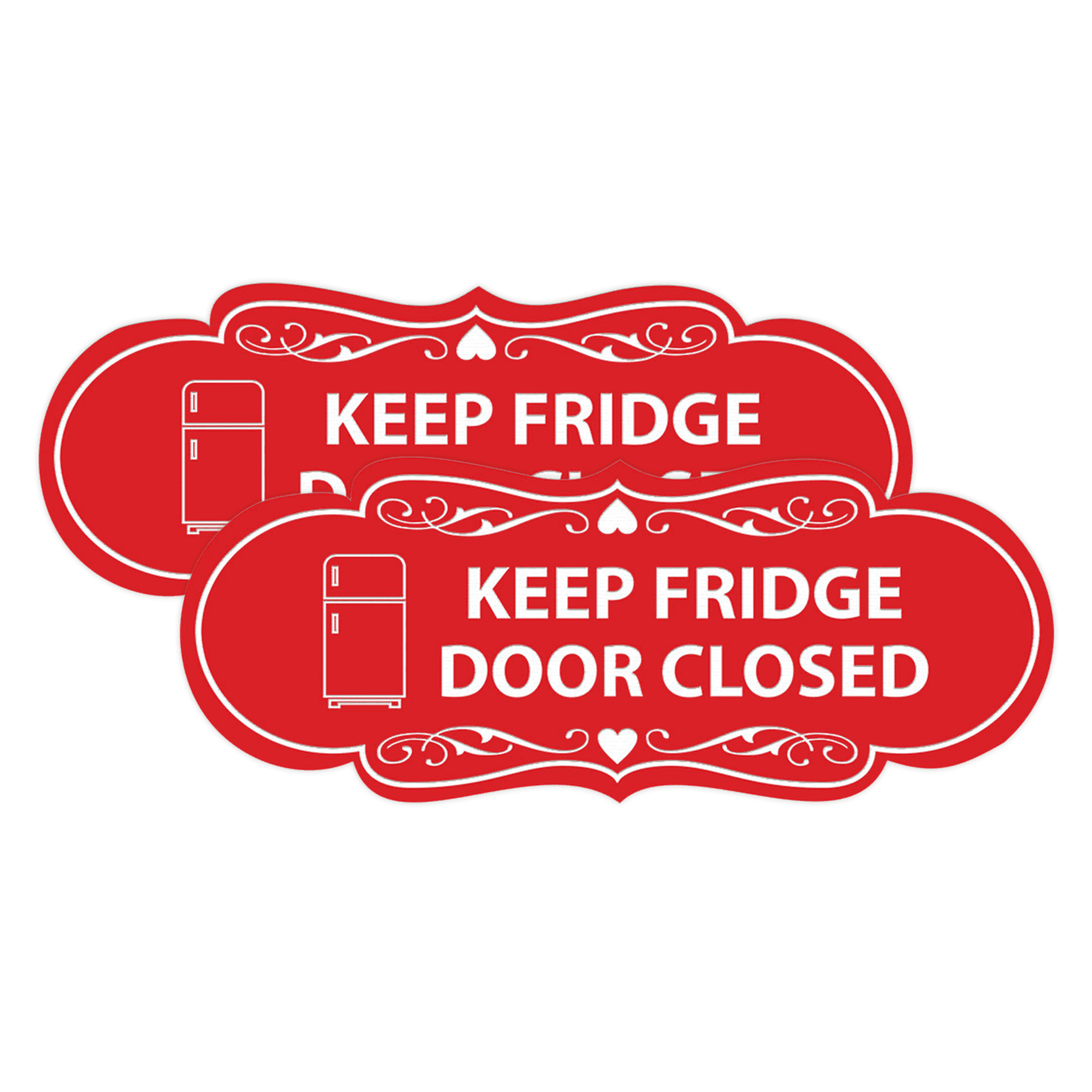 Signs ByLITA Designer Keep Fridge Door Closed Sign (Red) - Medium (2 ...