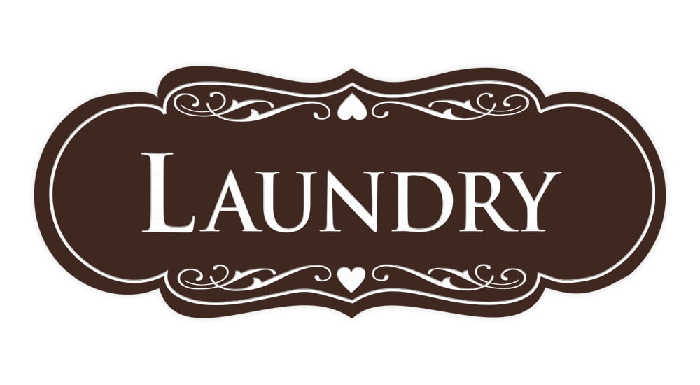Signs ByLITA Designer Laundry Sign (Dark Brown) - Small 2x5" - Walmart.com
