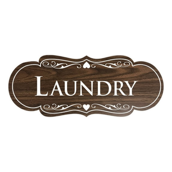 Signs ByLITA Designer Laundry Sign (Walnut) - Medium 2.75x7" - Walmart.com