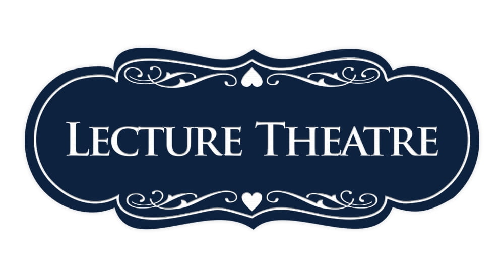 Signs ByLITA Designer Lecture Theatre Sign (Navy Blue / White) - Small ...