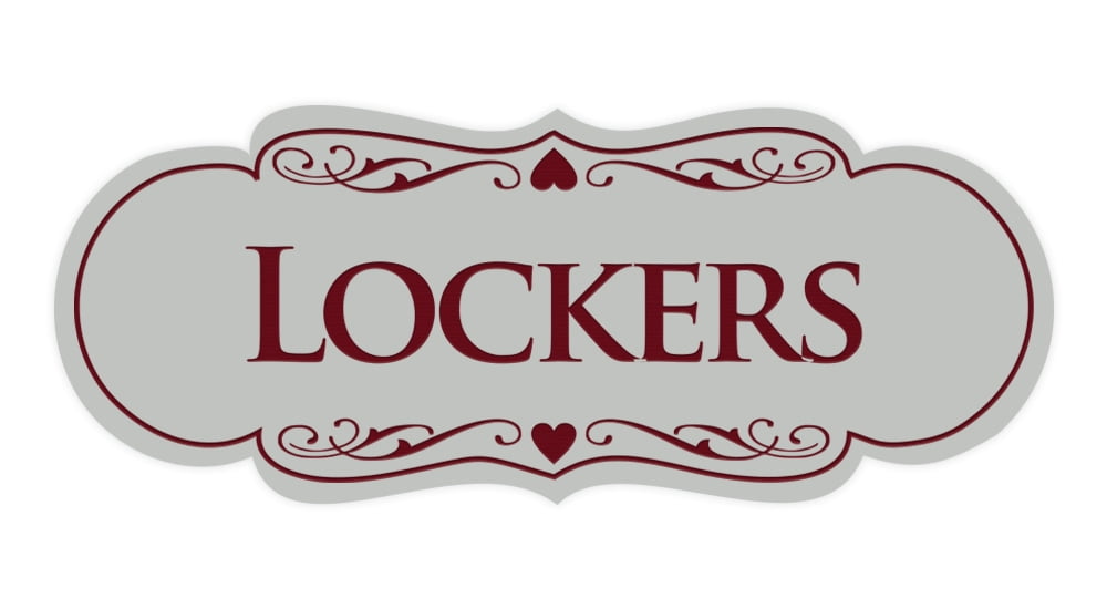 Signs ByLITA Designer Lockers Sign (Light Grey / Burgundy) - Large ...