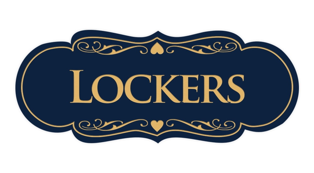 Signs ByLITA Designer Lockers Sign (Navy Blue/Gold) - Large - Walmart.com