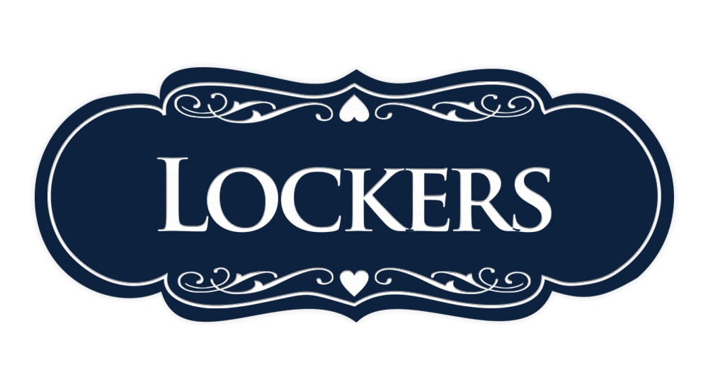 Signs ByLITA Designer Lockers Sign (Navy Blue / White) - Large ...