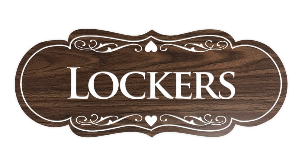 Signs ByLITA Designer Lockers Sign (Walnut) - Small - Walmart.com