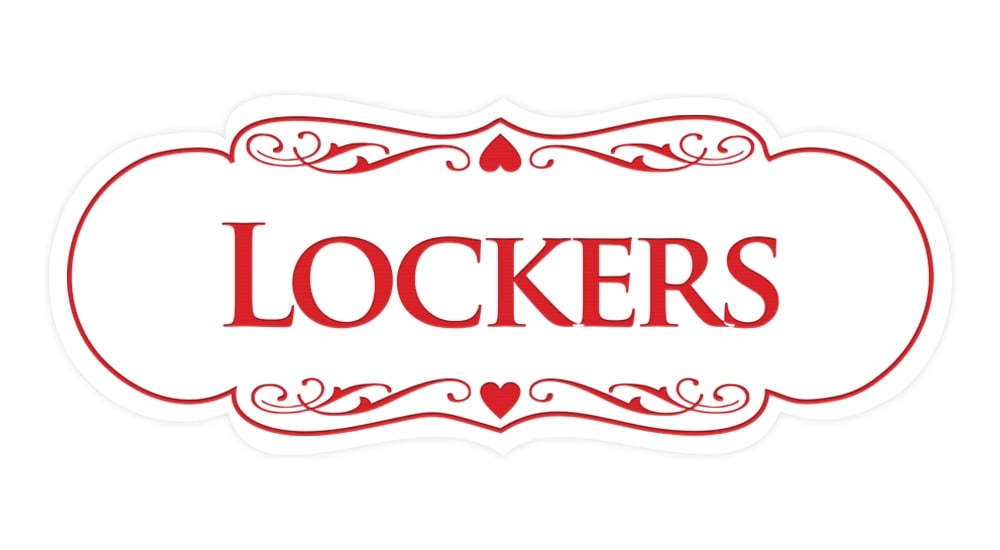 Signs ByLITA Designer Lockers Sign (White/Red) - Medium - Walmart.com