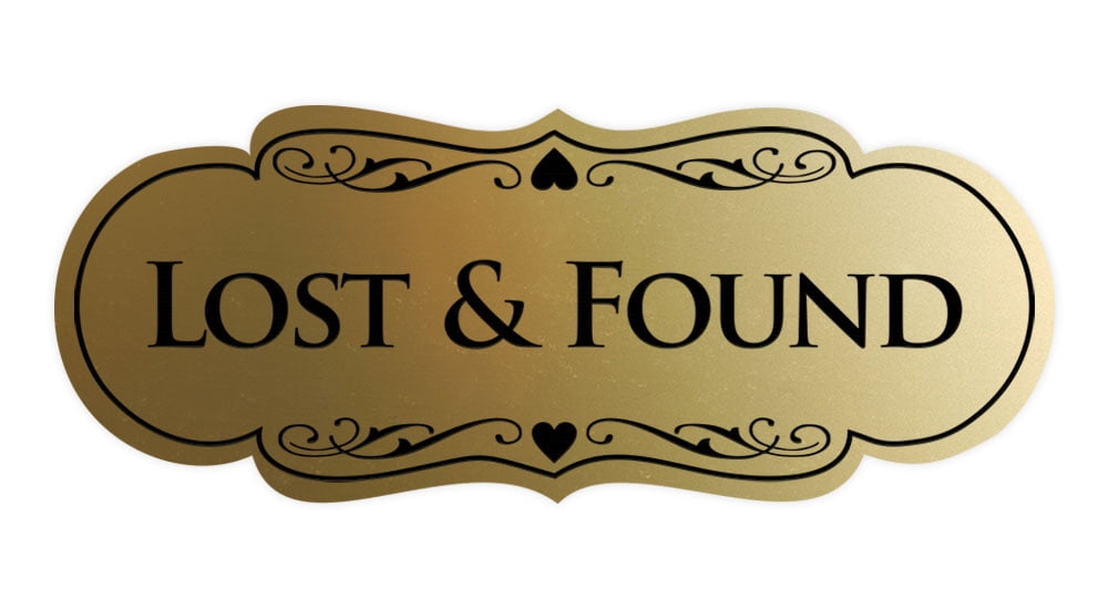 Signs ByLITA Designer Lost & Found Sign (Brushed Gold) - Medium ...