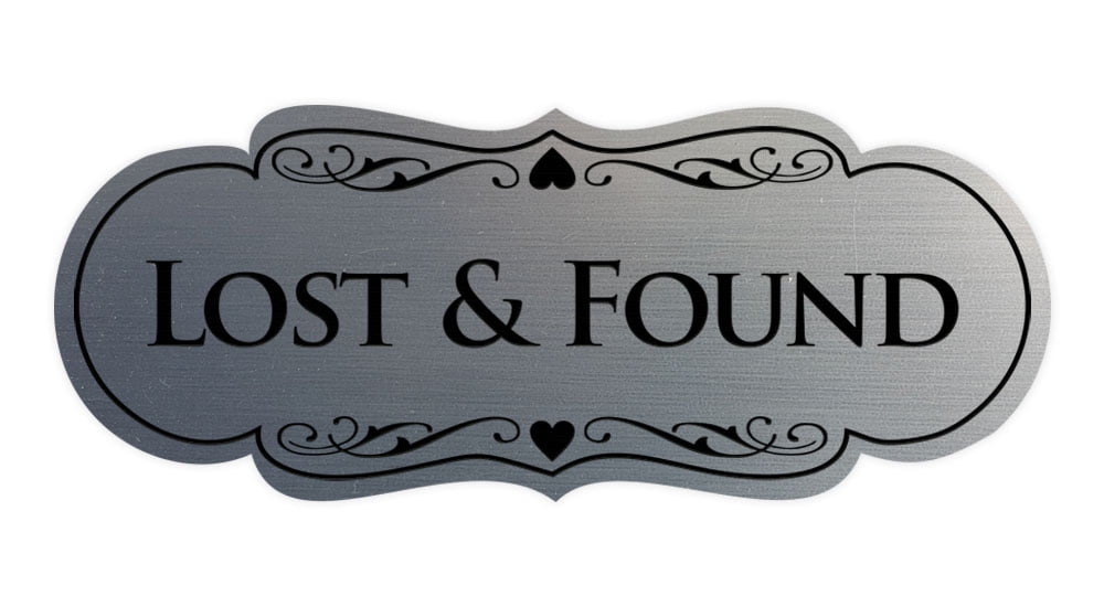 Signs ByLITA Designer Lost & Found Sign (Brushed Silver) - Medium ...