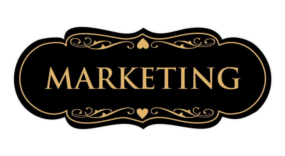 Signs ByLITA Designer Marketing Sign (Black /Gold) - Small - Walmart.com