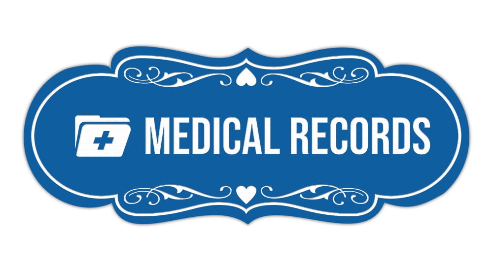 Signs ByLITA Designer Medical Records Sign (Blue) - Large - Walmart.com