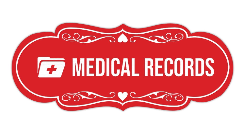 Signs ByLITA Designer Medical Records Sign (Red) - Large - Walmart.com