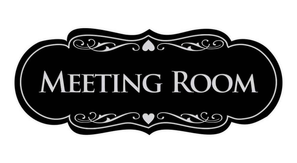 Signs ByLITA Designer Meeting Room Sign (Black / Silver) - Large ...