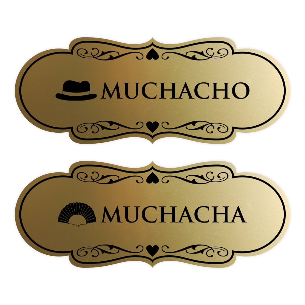 Signs ByLITA Designer Muchacho and Muchacha 2 Pack Restroom Sign ...