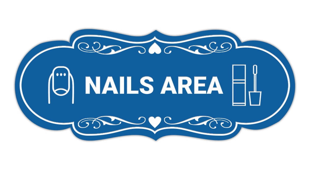 Signs ByLITA Designer Nails Area Makeup Area Sign (Blue) - Large ...