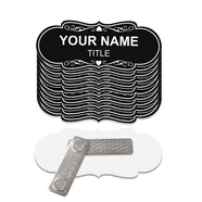 Name Tag/Badge Blanks - 25 Pack - Brushed Silver 1x3, Round Corners ...