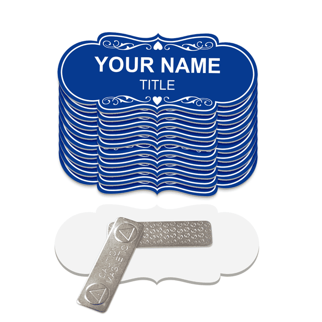 Signs ByLITA Designer Name Tags Blank Badges (1" x 3") With Magnetic ...