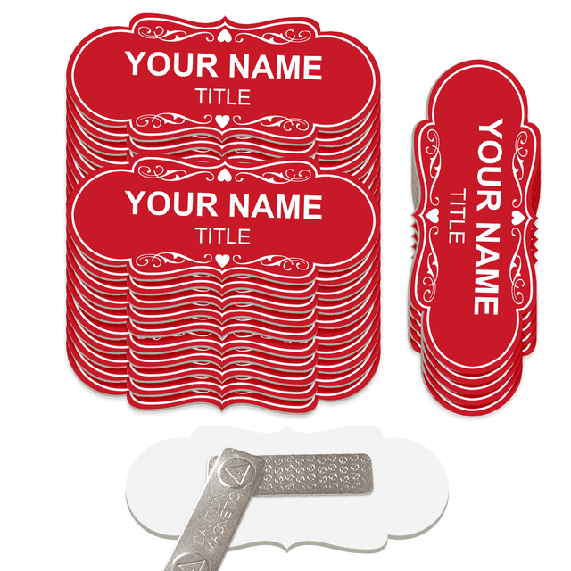 Signs ByLITA Designer Name Tags Blank Badges (1" x 3") With Magnetic ...