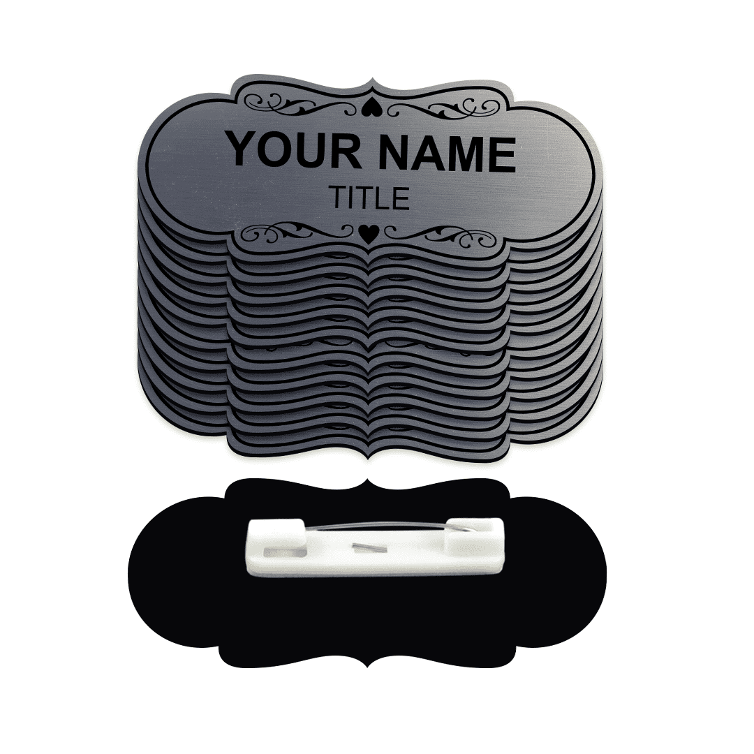 Signs ByLITA Designer Name Tags Blank Badges (1" x 3") With Pin ...