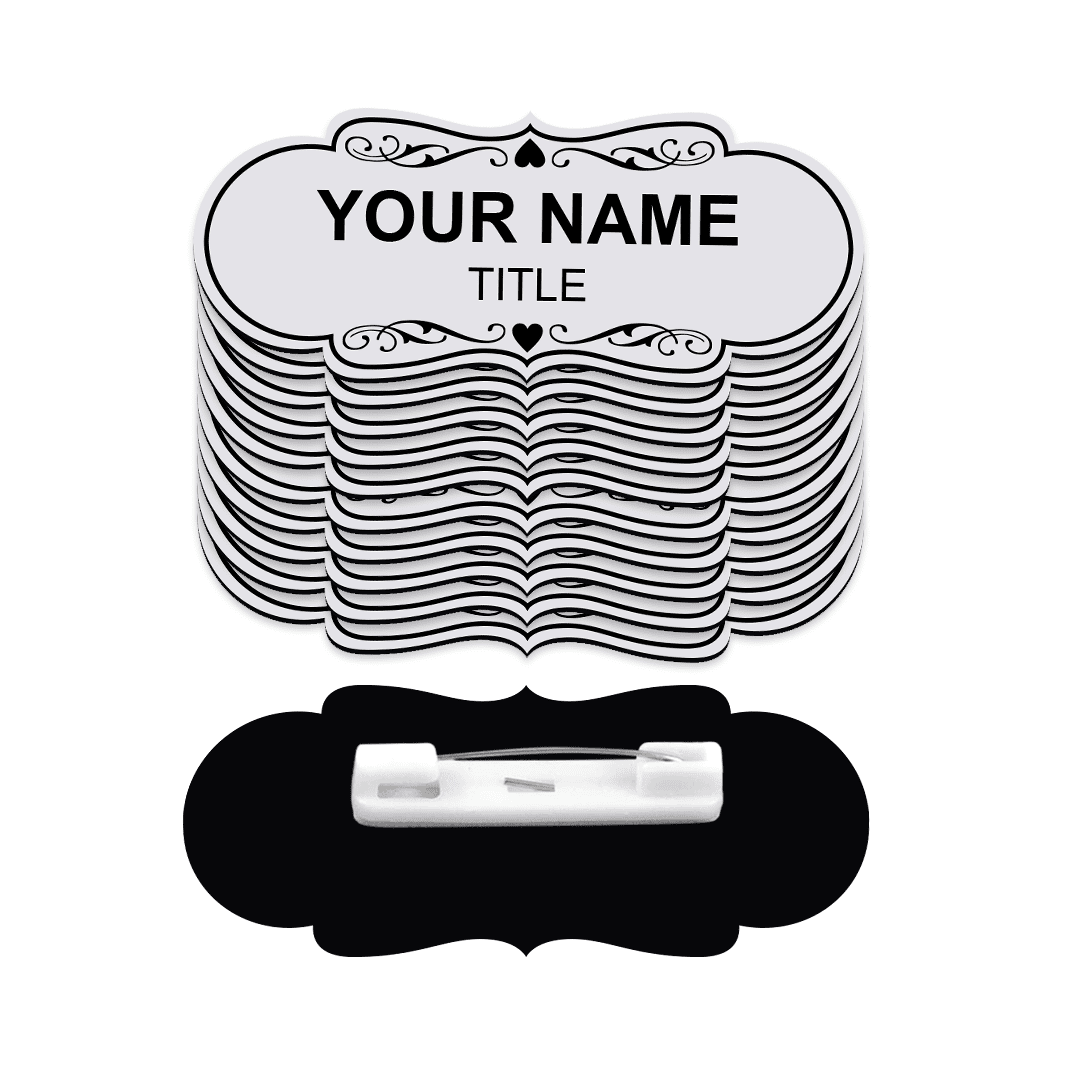 Signs ByLITA Designer Name Tags Blank Badges (1" x 3") With Pin ...