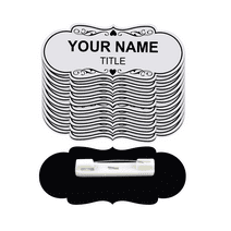 Name /Badges and Pin Fasteners Unattached - 100 Pack Bulk White/Black ...