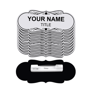 1" X 3" Name Tag / Badge Blanks with Pin - 10 Pack (White) - Walmart.com