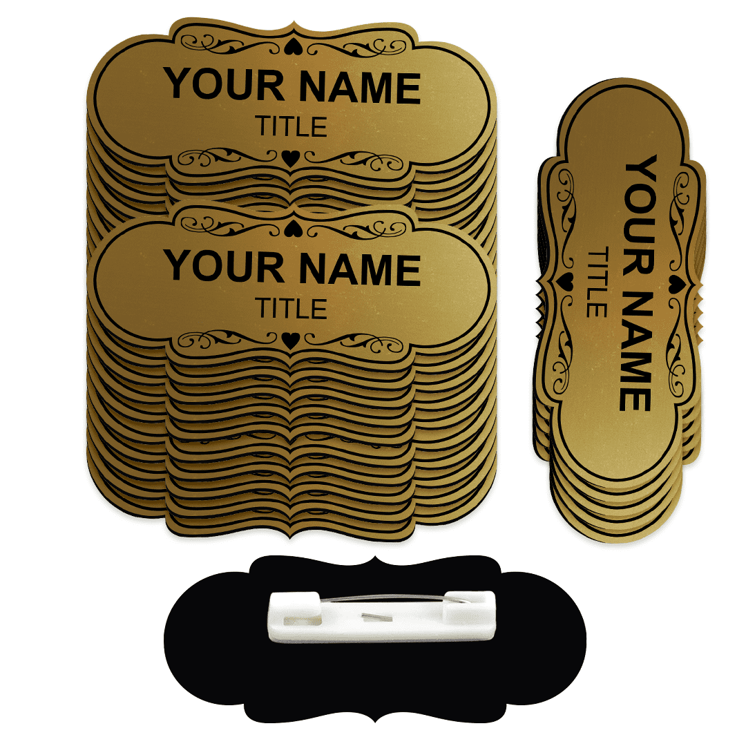 Signs ByLITA Designer Name Tags Blank Badges (1" x 3") With Pin ...