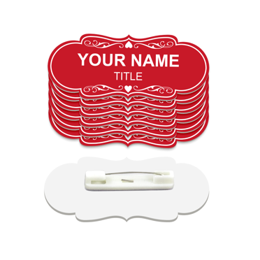 Times up Pin Name Badge Kit with Laser Inkjet Printable Insert, 3.5" x ...