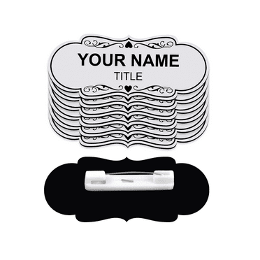 Signs ByLITA Designer Name Tags Blank Badges (1" x 3") With Magnetic ...