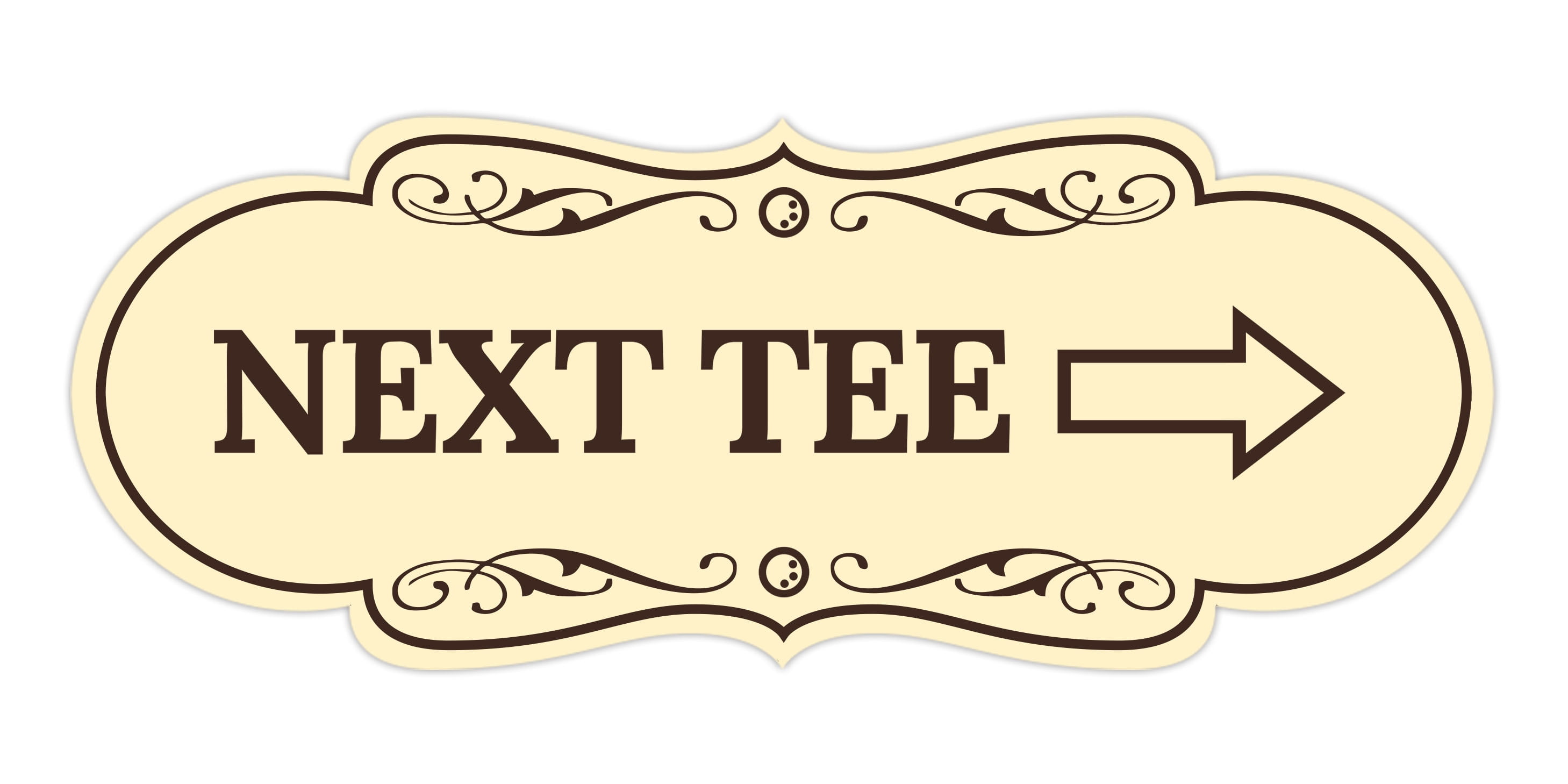 Signs ByLITA Designer Next Tee (Right Arrow) Sign (Ivory/Dark Brown ...