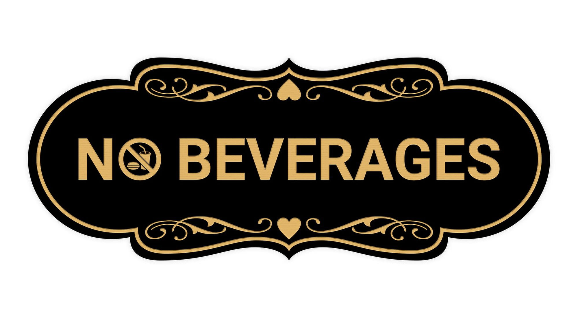 Signs ByLITA Designer No Beverages Wall or Door Sign | Public Warning ...