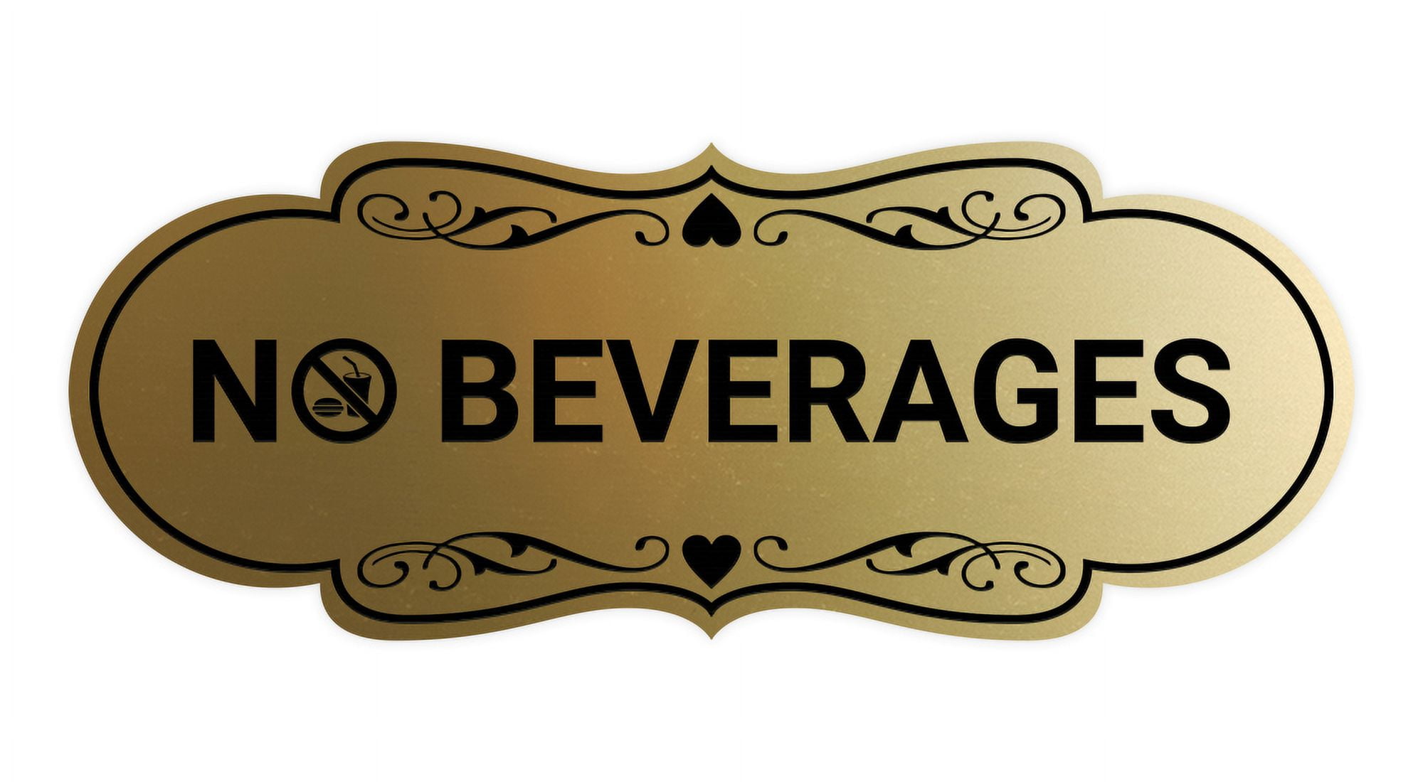 Signs ByLITA Designer No Beverages Wall or Door Sign | Public Warning ...