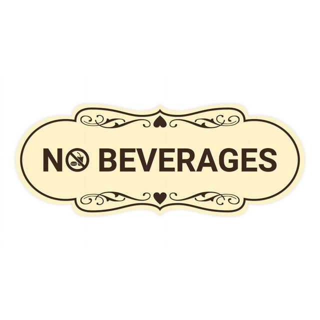 Signs ByLITA Designer No Beverages Wall or Door Sign | Public Warning ...