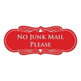 Signs ByLITA Designer No Junk Mail Please Sign (Red) - Small - Walmart.com