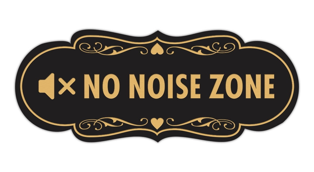 Signs ByLITA Designer No Noise Zone Sign (Black Gold) - Medium ...
