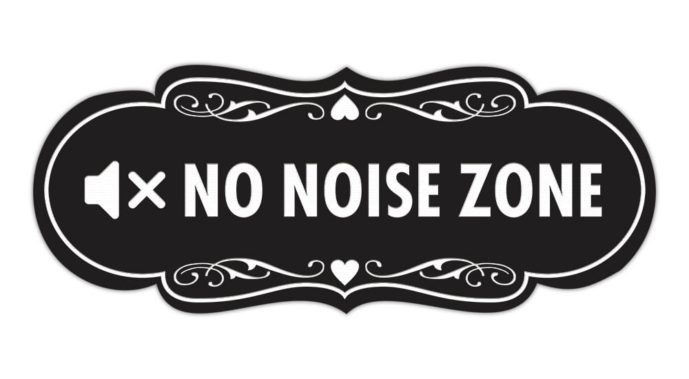 Signs ByLITA Designer No Noise Zone Sign (Black) - Large - Walmart.com