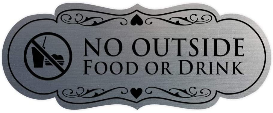 Signs ByLITA Designer No Outside Food or Drink Sign(White/Red) - Medium ...