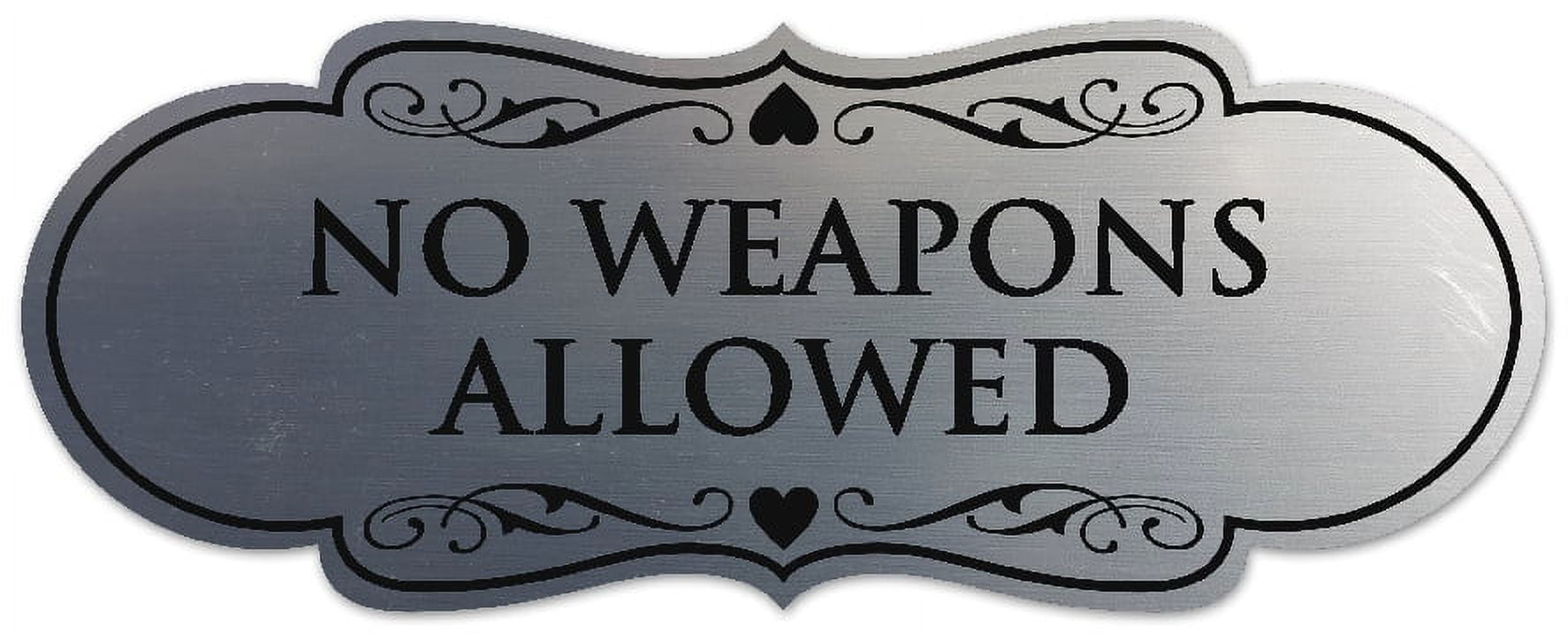 Signs ByLITA Designer No Weapons Allowed Sign - Easy Installation ...