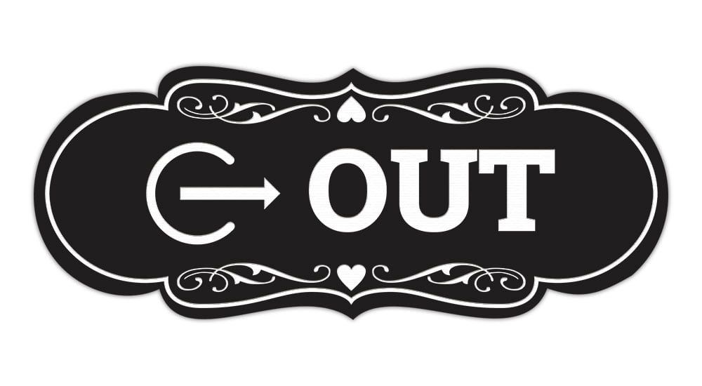 Signs ByLITA Designer Out Sign (Black) - Large - Walmart.com