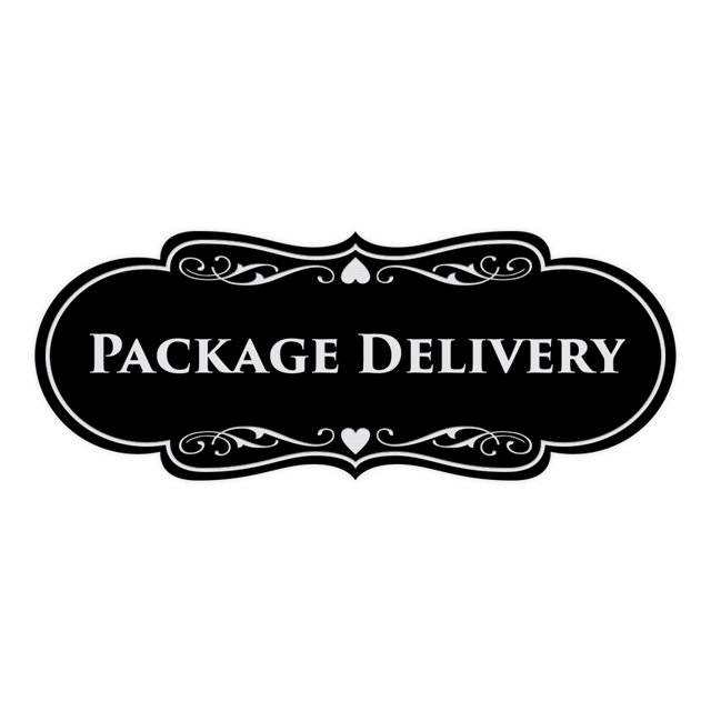 Signs ByLITA Designer Package Delivery Sign (Black / Silver) - Large ...