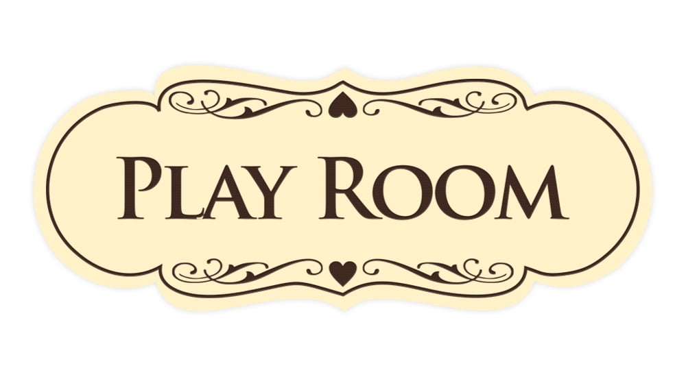 Signs ByLITA Designer Play Room Sign (Ivory/Dark Brown) - Medium ...